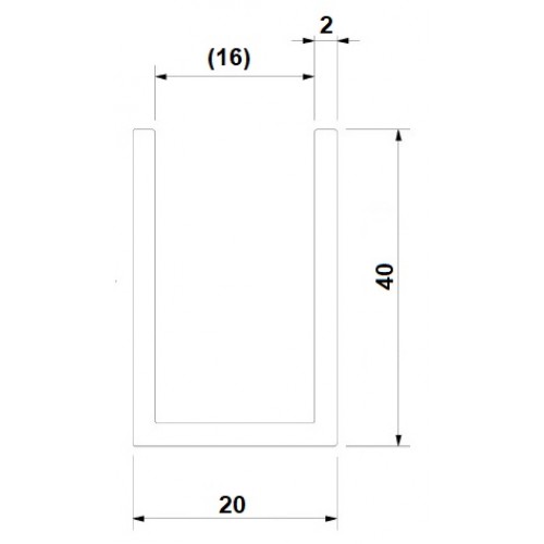 U profil (40 x 20 x 40 x 2)